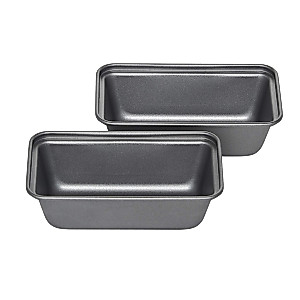 Instant Pot Official Non-Stick Mini Loaf Pans, Set of 2, Versatile for Meatloaf, Lasagna, Desserts, Compatible with 6-Quart and 8-Quart Cookers, Easy Cleanup, Gray
