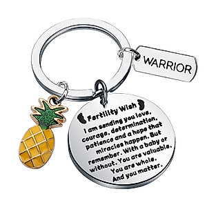 MYOSPARK IVF Pineapple Gift Fertility Wish Keychain IVF Pregnant Wish Gift IVF Gift for Infertility Mom Transfer Day TTC Gift (Fertility Wish KC)