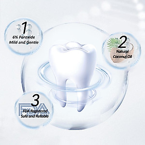 MitButy Teeth Whitening Strips with Natural Coconut Oil, 42 Non-Slip White Strips - Professional Safe Effects Tooth Whitener Solution at Home, 21 Treatments