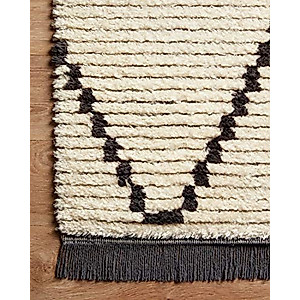 Loloi Chris Loves Julia x Loloi Alice Collection ALI-04 Accent Rug 2'-7" x 4' Cream/Charcoal Rectangular 0.5" Thick