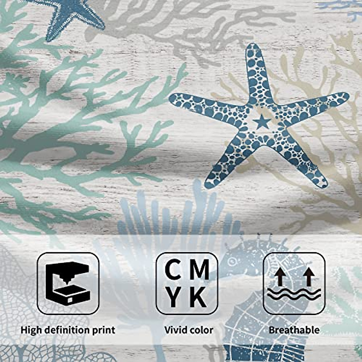 Blue Coral Hand Towels Set of 2 Sea Horse Decorative Bathroom Towels Super Soft Absorbent Towels for Yoga Gym Spa Kitchen 28x14 Inch