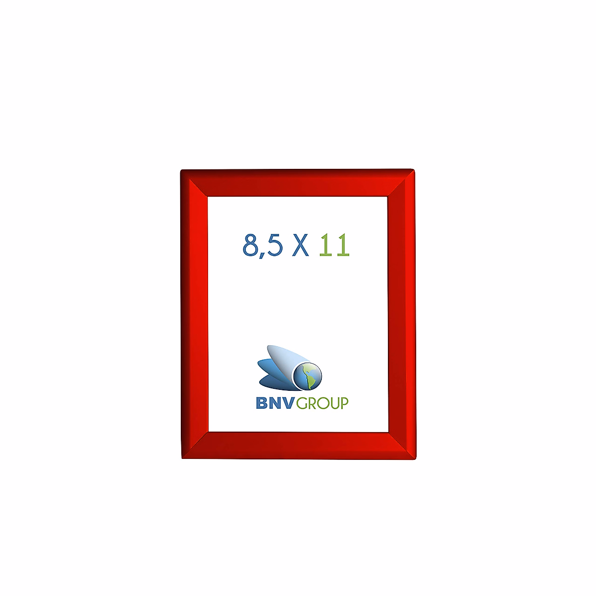 BNV Aluminum Front Load Snap Poster/Picture Certificate Frame, Red, 8.5x11 Inches, 1.25'' Profile, Wall Mounting, Portrait and Landscape Mode, Easy Installation, Anti-Glare, PVC Cover, Lightweight