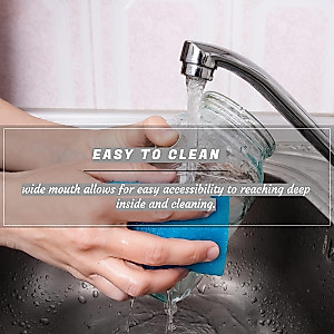 TANGLONG Mason Jar Cups, Mason Jars With Handle And Lids, Mason Jar Drinking Glasses, Glass Mason Jar Mugs 16 oz –12 Pack