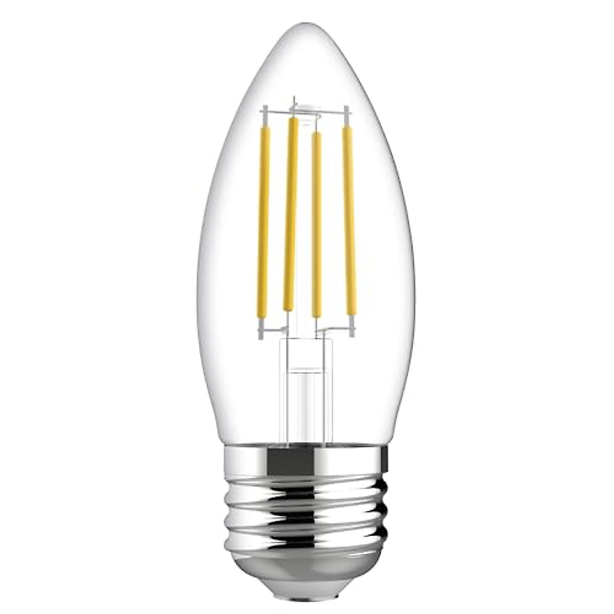 GE Refresh LED Light Bulbs, Candle Lights, 60 Watts, Daylight Clear Decorative B11 Bulbs, Medium Base (8 Pack)