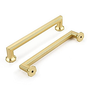 goldenwarm 5 Pack Brushed Gold Cabinet Handles 3-3/4 inch Drawer Pulls Hardware Pull for Kitchen Bathroom Cupboard Dresser