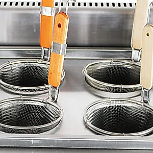 6 Hole Gas Countertop Pasta Cooker Machine with Filter, Cooktop Table Top Noodles Cooking Machine Pasta Makers Pasta Cooking Tool Stainless Steel Dumpling Soup Pot Noodles Maker with 6 Basket