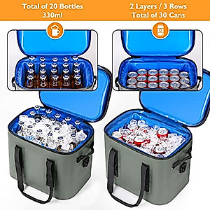 BeEagle Soft Cooler Bag 30 Cans Portable Leak-Proof Soft Pack Cooler Waterproof Insulated Soft Sided Cooler Bag for Picnic,Camping,Hiking,Fishing,Boating,Beach,Outdoor Activities