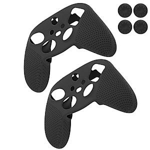 Game Handle Case, Silicone Skin Silicone Protection Case, Prevent Skidding Easy to Install and Remove Travel Home for Xbox Gamers(Black)