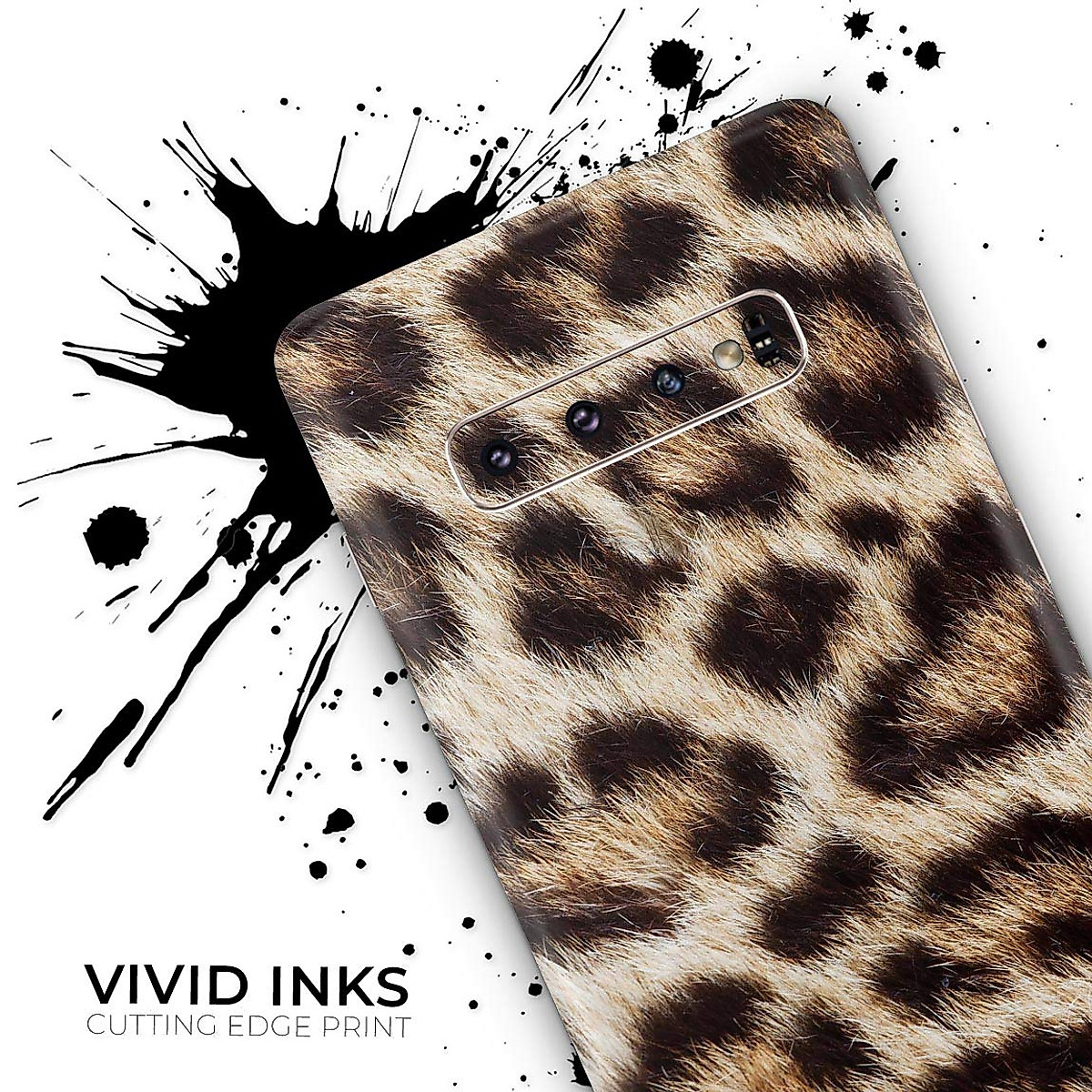 DesignSkinz Leopard Furry Animal Hide Protective Vinyl Decal Wrap Skin Cover Compatible with The Samsung Galaxy S20 (Screen Trim & Back Glass Skin)