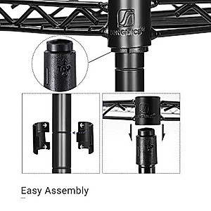 SONGMICS Printer Stand, 3-Tier Metal Printer Cart with Wheels, Printer Table with 2 Height-Adjustable Storage Shelves, for Home Office, 22 x 18.1 x 26.8 Inches, Black ULGR32BK