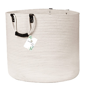 DS HappyLiving Woven Laundry Basket 18x18 XXL Basket Wicker Blanket Basket for Throw Large Wicker Baskets For Blanket Holder Living Room Basket