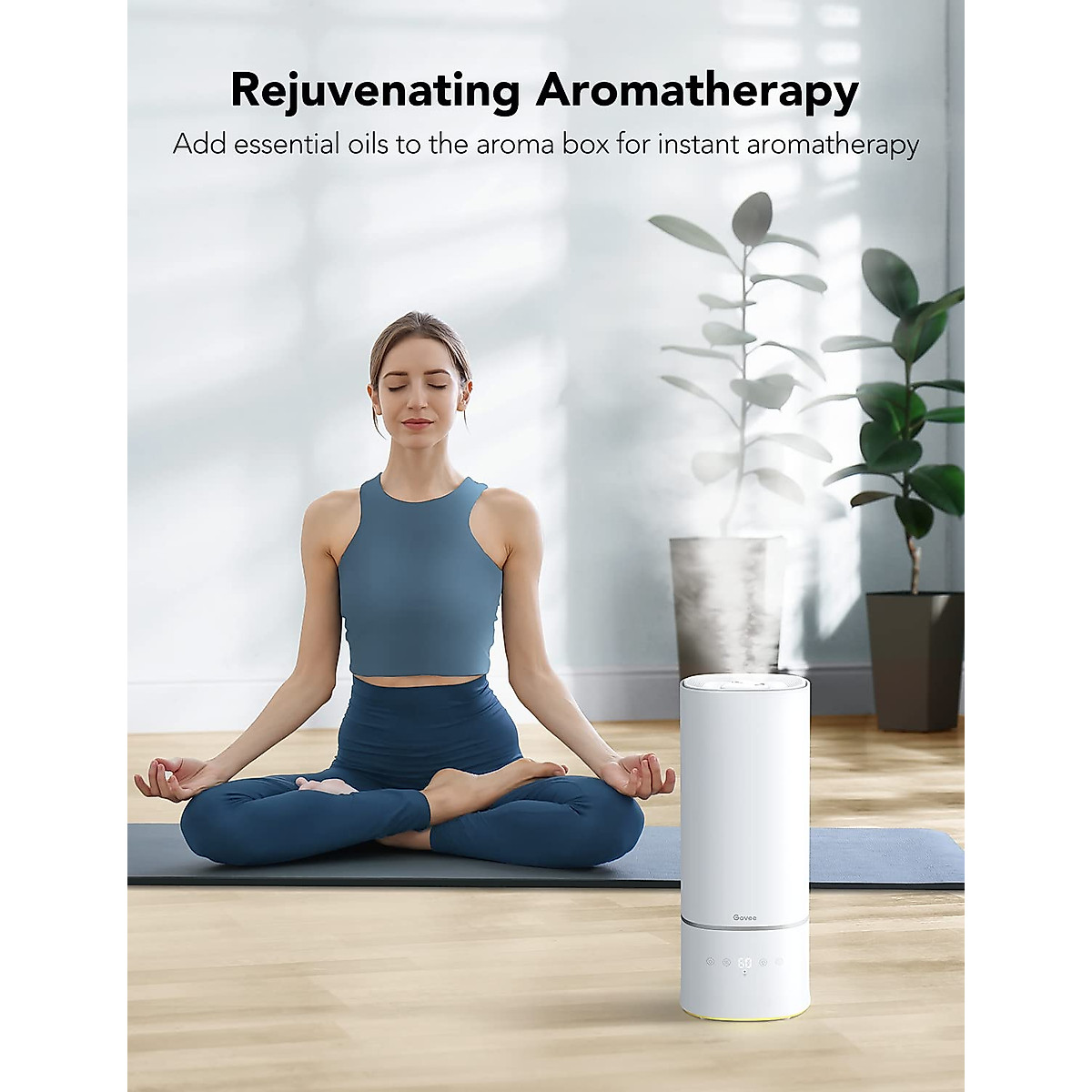 Govee 6L Smart WiFi Humidifiers for Bedroom Large Room Plants, Top Fill Cool Mist Humidifier with App Control, Auto Mode with Sensor, Essential Oil Diffusers and Night Light, Works with Alexa