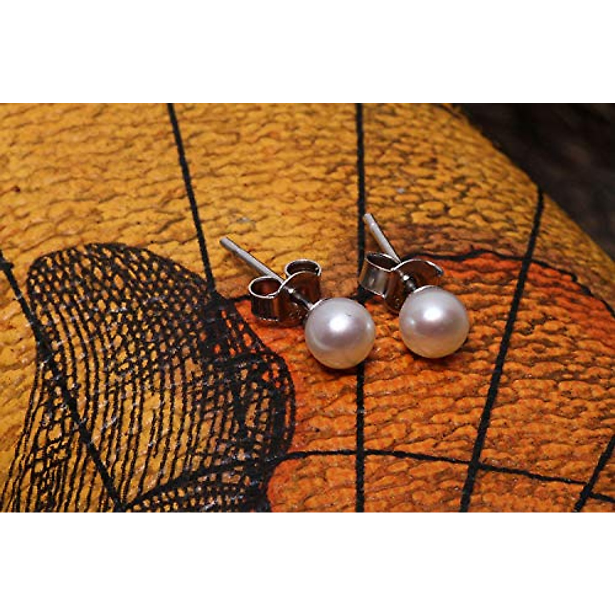 Rakumi Tiny Pearl Studs Earrings Sterling Silver AAAA Round 3mm White Freshwater Cultured Pearl Earrings Studs for Girls