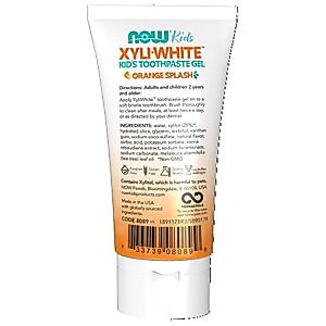 NOW Solutions, Xyliwhite™ Toothpaste Gel for Kids, Orange Splash Flavor, Kid Approved! 3-Ounce, packaging may vary