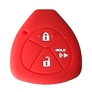 Rpkey Silicone Keyless Entry Remote Control Key Fob Cover Case protector Replacement Fit For Toyota 4Runner Corolla Matrix RAV4 Venza Yaris Pontiac Vibe Scion iQ tC xB xD HYQ12BBY MOZB41TG (Gules)