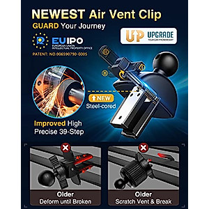 [Upgraded] VANMASS BEST Car Vent Phone Holder Mount Compatible for iPhone 14 13 Pro Max 12 11 X Xr Xs 8 7 Plus Mini Se Android Mobile Cell Smartphone Universal Vehicle Handsfree Easy Clamp Clip Cradle