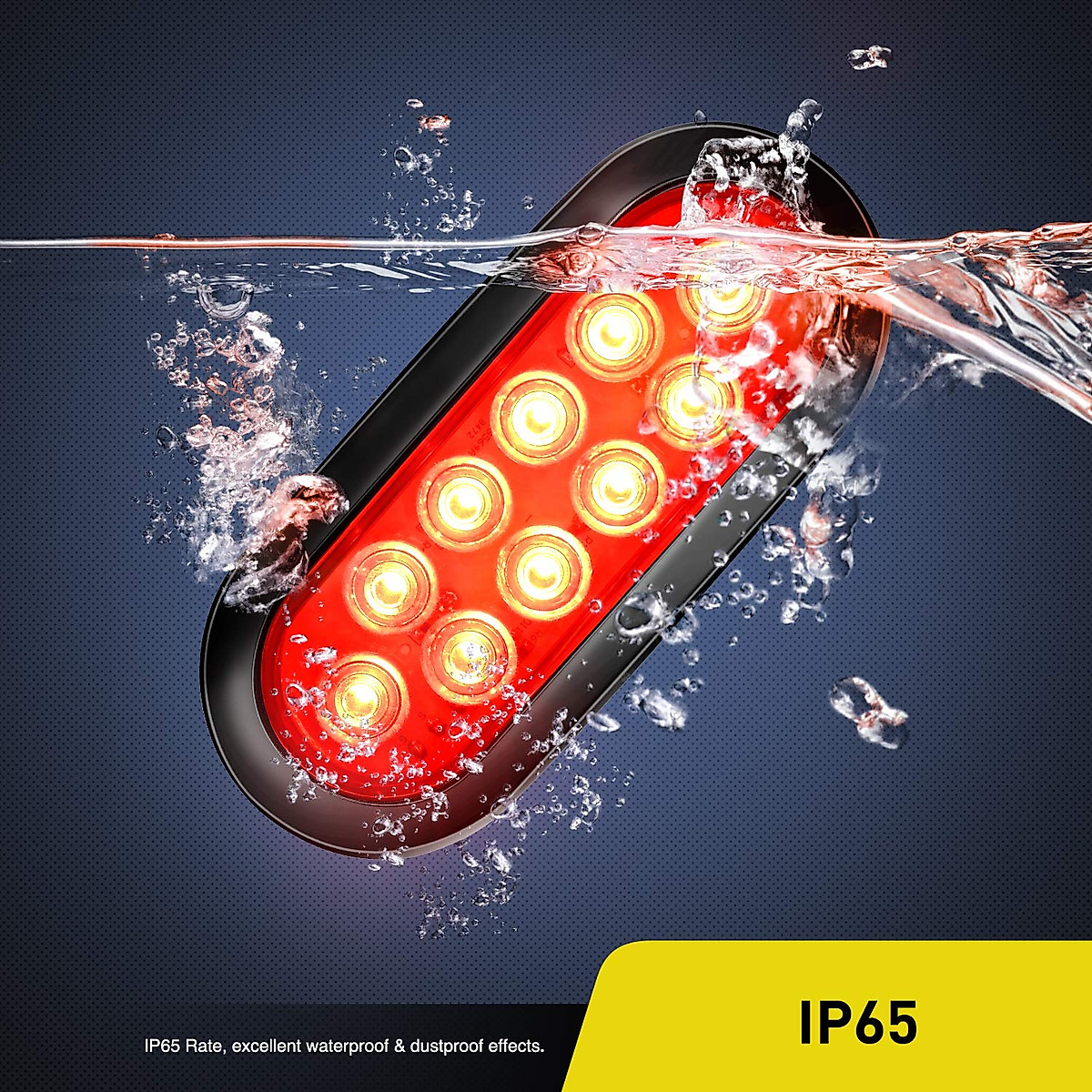 Nilight 4PCS 6" Oval LED Trailer Tail Lights 4PCS 10 LED w/Flush Mount Grommets Plugs Reverse/Back Up Trailer Lights for RV Truck Jeep