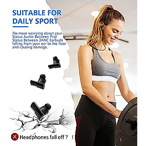 Alquar Anti-Lost Strap for Status Audio Between Pro/Status Between 3ANC Earbuds, Sports Soft Silicone Lanyard Accessories Compatible with Status Audio Between Pro/3ANC Earbuds Neck Rope Cord (Black)