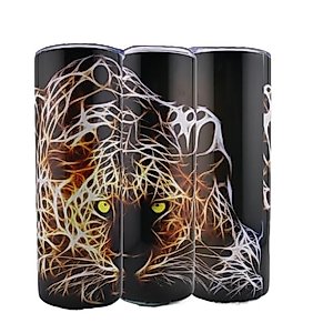 Alpha Custom Printing Neon Leopard 20oz Tumbler With Straw