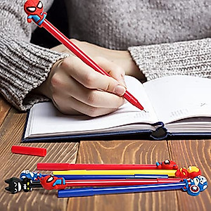 AFZMON 24PCs Superhero Party Favors Gel Pen, Superhero Themed Pens Black Gel Ink Pens Cute Kawaii Gifts for Kids, Superhero Themed Party Supplies Pinata Stuffers and School Office Supplies