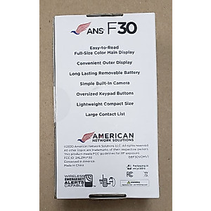 ANS F30 4G LTE 8GB Flip Phone, Compatible Only with US Cellular, T-Mobile, and MVNOs (Renewed)