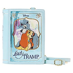 Loungefly Disney Lady and The Tramp Book Convertible Crossbody Bag Multi