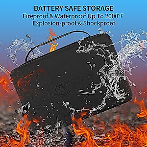 Keenstone Battery Organizer Storage Case, Fireproof Waterproof Explosionproof Battery Holder, Holds 199+ Batteries AA AAA C D 9V 18650, Battery Storage Box with Tester (Batteries Not Included)