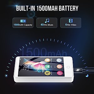 MP3 Player with Bluetooth and WiFi，MECHEN 3.5" Full Touch Screen Mp3 Mp4 Player with Speaker，Android Portable Digital HiFi Sound Music Player with FM Radio,Recorder, Ebook,Browser. (H1-White)
