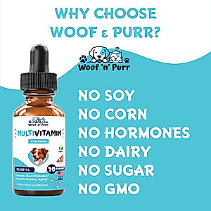 Dog Multivitamin - Multivitamin for Dogs - Helps to Support a Healthier Life - Dog Vitamins and Supplements - Dog Vitamins Multivitamin - Dog Supplements & Vitamins - 1 fl oz - Bacon Flavor