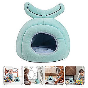 balacoo Guinea Pig Bed Hedgehog Hamster Hideout Warm House Whale Shape Small Animals Habitat Supplies for Chinchilla Hamster