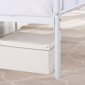 VECELO 14" Full Size White Metal Platform Bed Frame with Headboard,Premium Steel Slat Support/No Box Spring Needed/Noise-Free/Easy Assembly