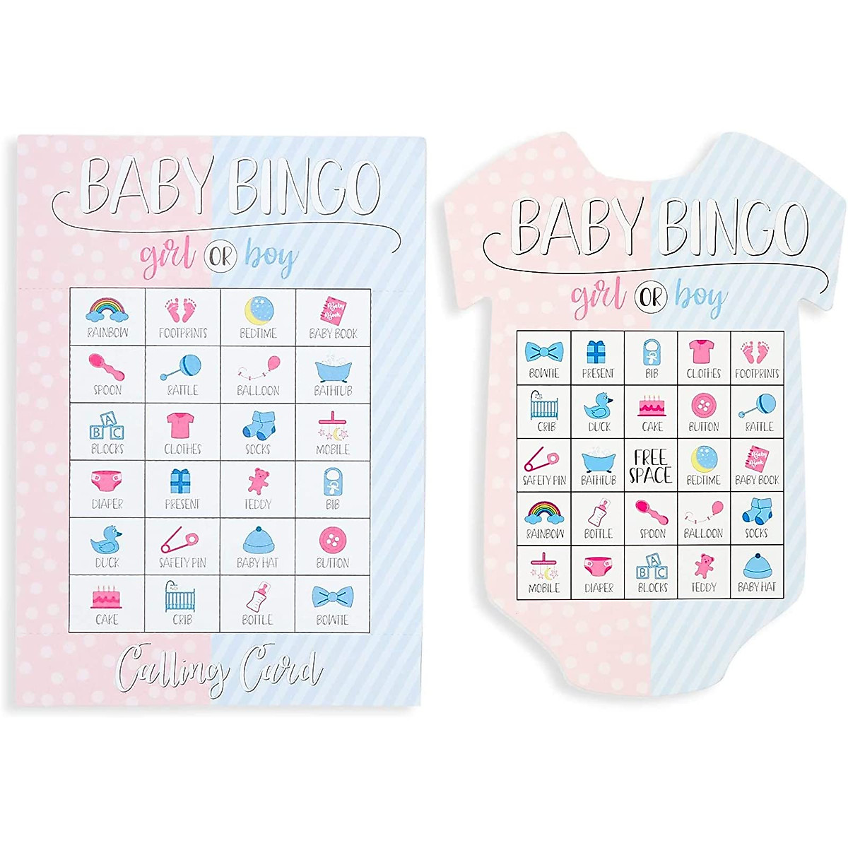 Gender Reveal Bingo Game Set, Party Supplies (38 Pieces)