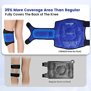 NEWGO Ice Pack for Knee Replacement Surgery, Reusable Gel Cold Pack Wrap Around Entire Knee Ice Pack Wrap for Injuries, Pain Relief, Meniscus Tear, ACL, Swelling