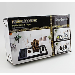 We pay your sales tax Feng Shui Tabletop Zen Garden Buddha Rock Rake Sand Candle Incense Burner Home Decor Gift (KT00034)