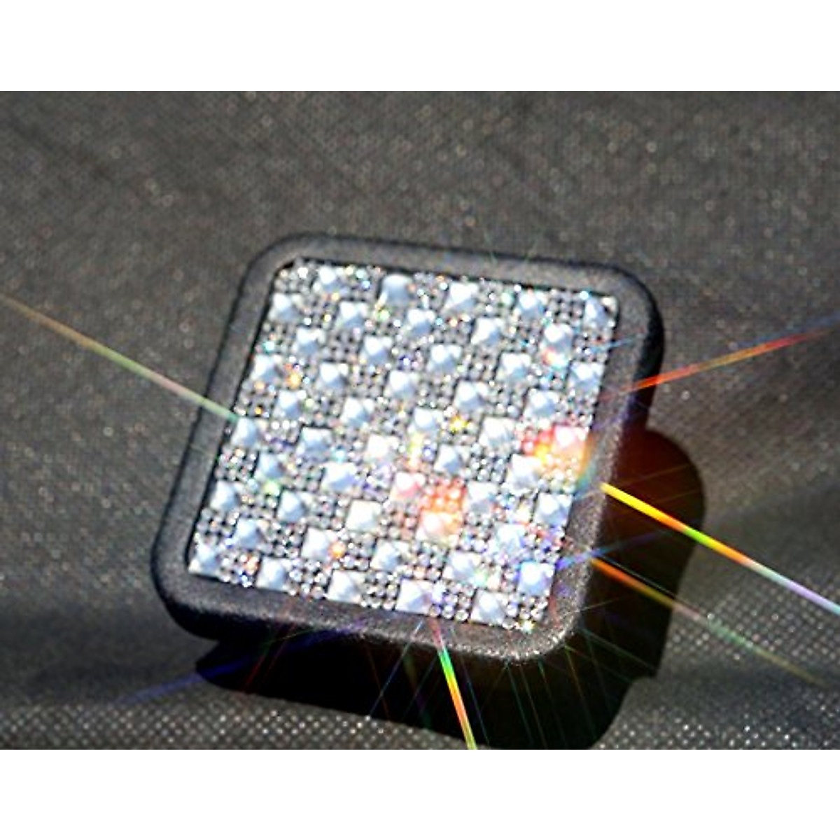 Diamond Crystal Bling Rhinestone Trailer Hitch Cover tube insert Fits 2" Receivers (Fits 2" Receivers, Clear)