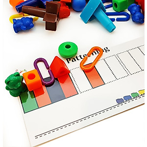 Skoolzy Extension Kit Pegboard Learning Cards - Toddler Games Learning Kit Extend Life of Toddler and Preschool Toys by Adding Patterning, Counting, Peg Board Lacing Color and Play Cards