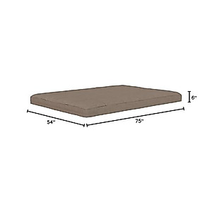 DHP Lexi 6 Inch Square Quilted Microfiber Futon Mattress, Full, Tan