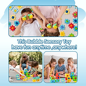 Push Bubble Fidget Toys,Building Blocks Play Set,Puzzle Game with Popping Sound Silicone Sensory Toy,Anxiety Stress Reliever,Brain Teaser Fidget Toys for Kids Teens Adults Autism ADHD (48PCS)
