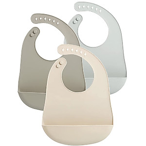 PandaEar Set of 6 Cute Silicone Baby Bibs