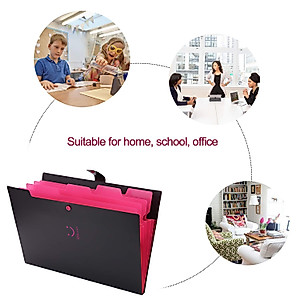 SKYDUE Letter A4 Paper Expanding File Folder Pockets Accordion Document Organizer (Black)