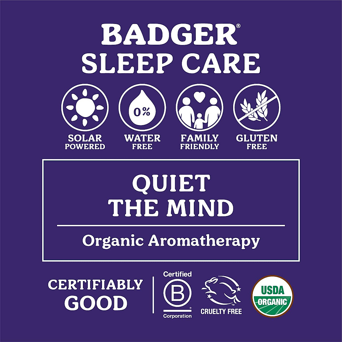 Badger - Sleep Balm, Lavender & Bergamot, Natural Sleep Balm, Scented Relaxing Balm for Children and Adults, Calming Night Balm, Organic Sleep Balm, 2 oz