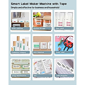 OROSAUR Label Makers Machine with Tape, HP1 Portable Mini Bluetooth Printer Label Maker for Home Storage,Office Organization,School,Wireless Thermal USB Rechargeable DIY Labeler