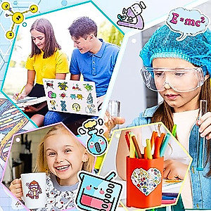 300PCS Science Stickers, 300PCS Natural Sciences Stickers Pack for Kids, Biology Chemistry Physics Math Experiment Waterproof Stickers for Student Teachers, Laboratory Decals for Laptop, Water Bottle,