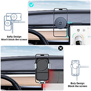 Ciencimy Tesla Phone Mount【Stronger Magnet Power】【Flip Cover Locking Design】 Compatible with Tesla Model 3/Y & iPhone 15/14/13/12 Mini Pro Max Plus,Perfect Tesla Accessories 2023