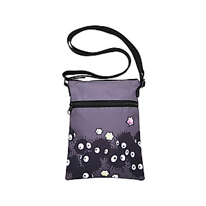 Hot Topic Studio Ghibli Spirited Away Soot Sprites & Candy Passport Crossbody Bag BLACK NONE