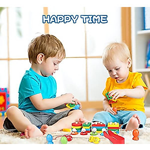 Montessori Toys Magnetic Fishing Toys for Toddler - Kids Wooden Shape Sorting and Stacking Toys - Learning Activities Preschool Educational Montessori Fine Motor Skills Toys Sensory Toys