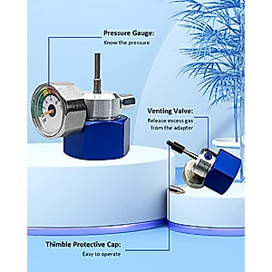 YIGUCS Airsoft Propane Filling Adapter for Green Gas with Pressure Gauges and Thimble Protective Cover Use with Propane Camping Tank