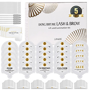 DONG RHYME 2 in 1 Lash Lift Kit and Brow Lamination Kit, Advanced Design Disposable Eyelash Lift Kit, Quick Finish and Long Lasting Professional Eyelash Perm Kit Suitable for Eye Makeup Enthusiast
