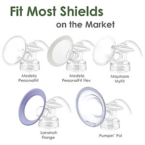 Maymom Pump Parts Compatible with Lansinoh Breastpump,Flange, Wide-Mouth Connector,Valve, Tubing and Backflow Protector, Not Original Lansinoh Accessories. (Flange 21mm)