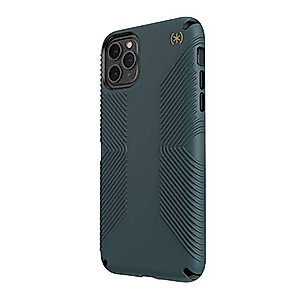 Speck Products Presidio2 Grip Case, Compatible with iPhone 11 PRO Max,Polycarbonate, Terrain Green/Black/Caramel Brown